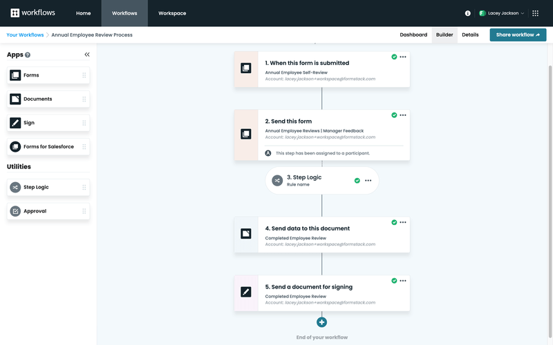 Workflows | Drag-and-Drop Workflow Builder | Formstack